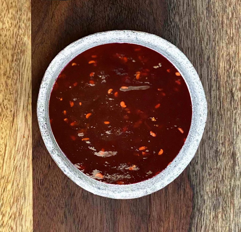sweet raspberry habanero dipping sauce - Brujo Bites